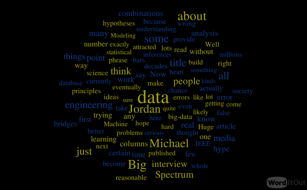 Michael I. Jordan: Statistician Perspective on Big Data and on the role ...