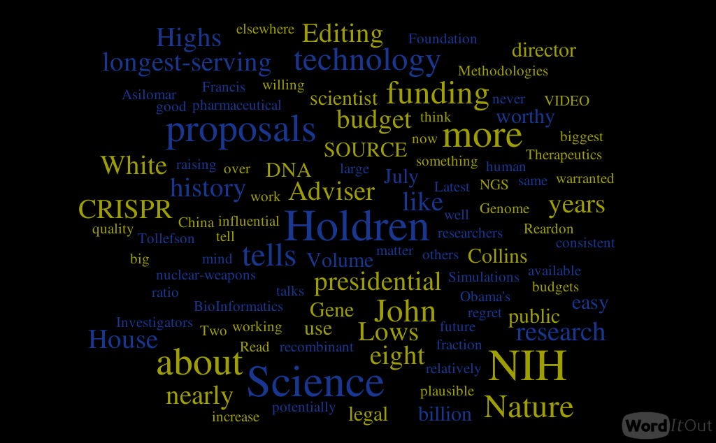 John Holdren tells Nature, He is the longest-serving presidential ...
