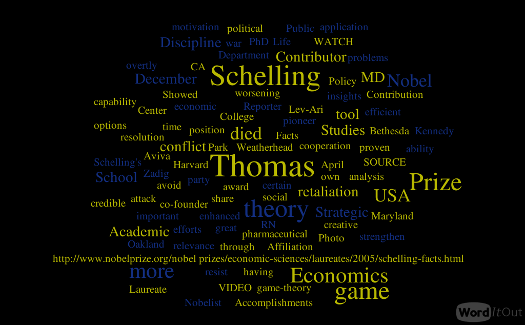 At 95, Thomas Schelling died, 2005 Nobel Prize in Economics and ...