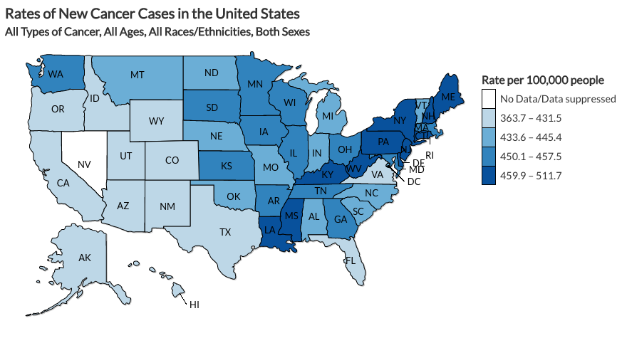Cancer: It’s Geography Mapping by CDC | Leaders in Pharmaceutical ...